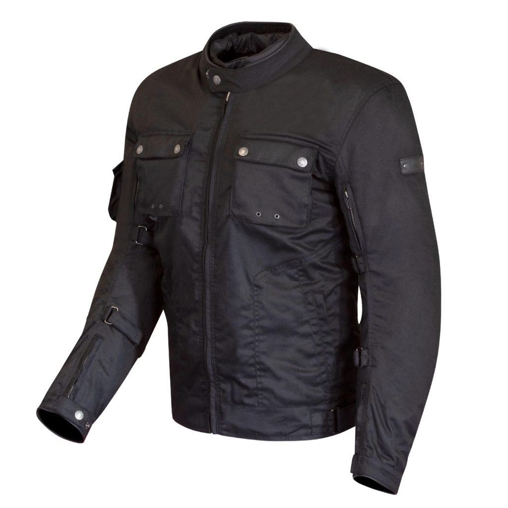 Merlin Nomad Explorer, Waxed Cotec D30 Armoured Motorcycle Jacket, Black
