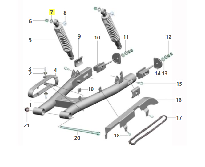Drive chain adjuster shutter for Mash Five Hundred 400cc 2020 on & Mash ...