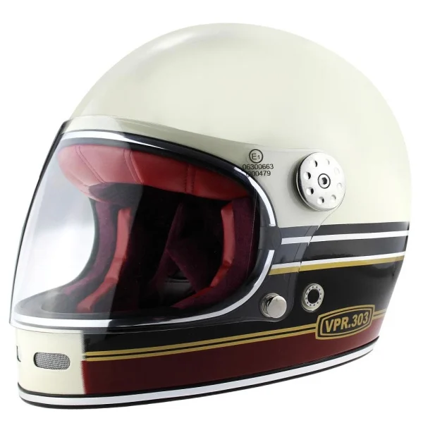 Viper Helmet F656 Cream & Burgundy